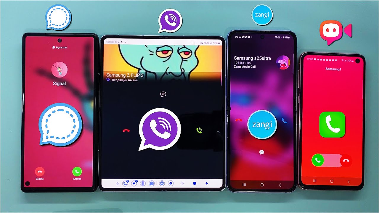 Social Networks : Viber + Signal + JusTalk + Zangi Incoming call ...