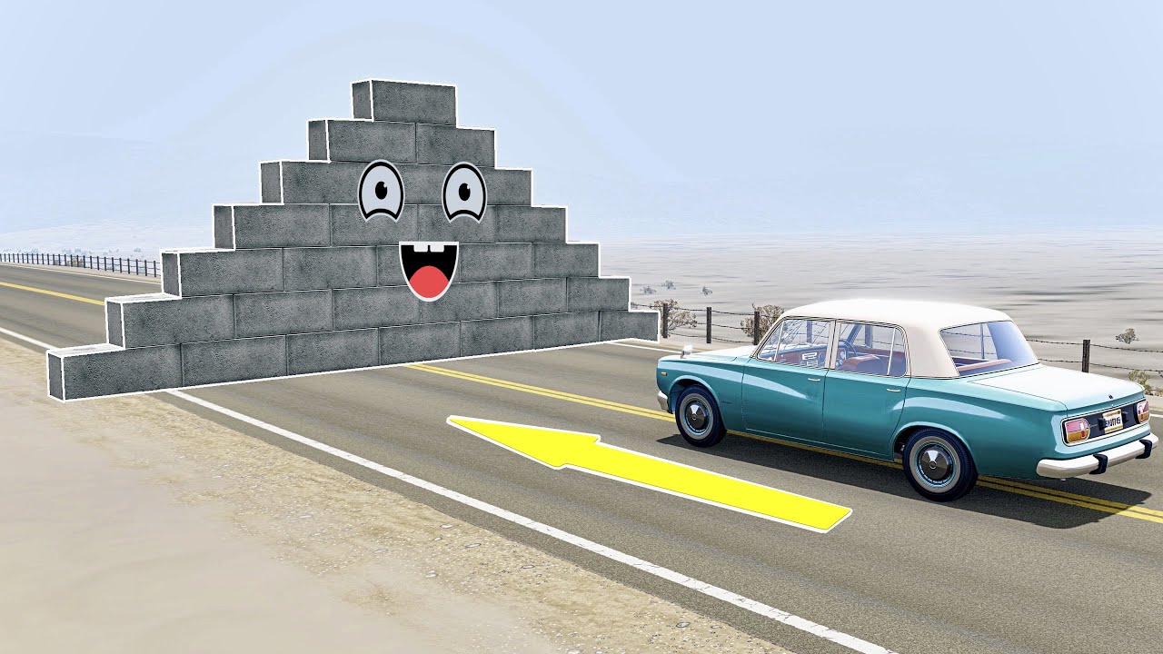 CARS VS BRICK WALL 👑 BEAMNG.DRIVE - YouTube