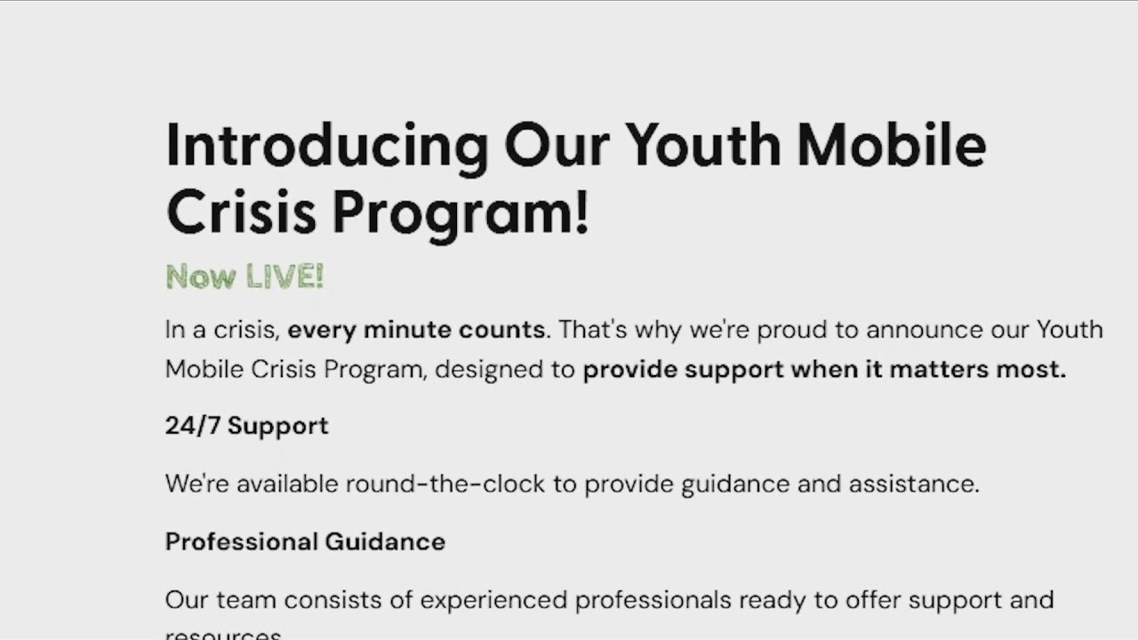 Youth Mobile Crisis Program offering support, guidance as new school year starts - YouTube