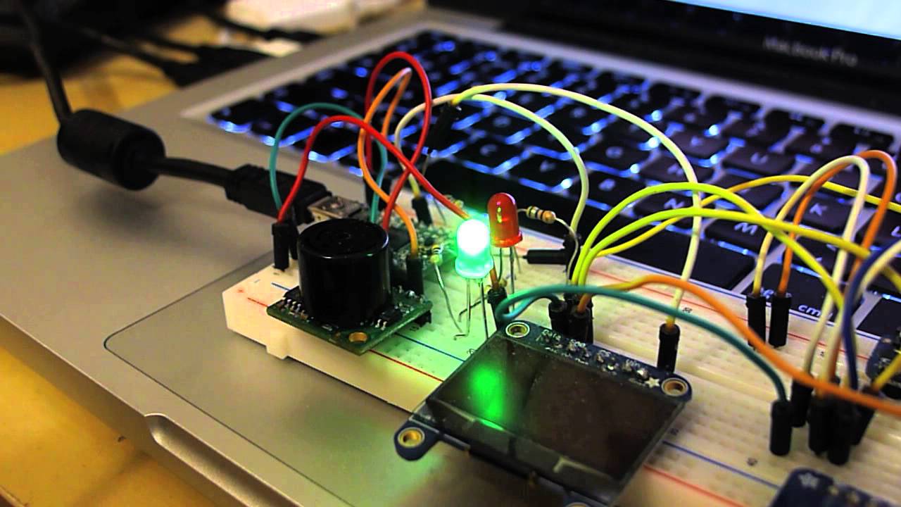 Ultrasonic rangefinder midi controller prototype - YouTube