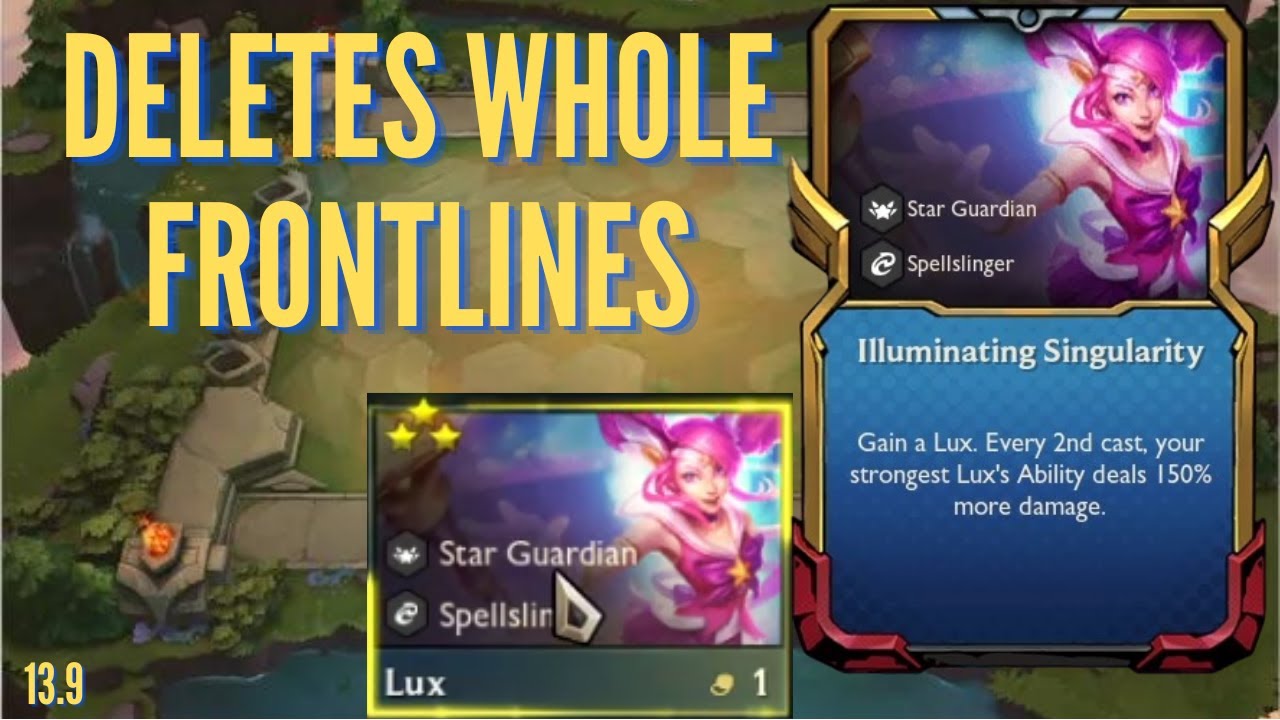 Singularity lux with 8 star guardian casts in 2 auto its insane | tft set 8.5 ranked double up ...