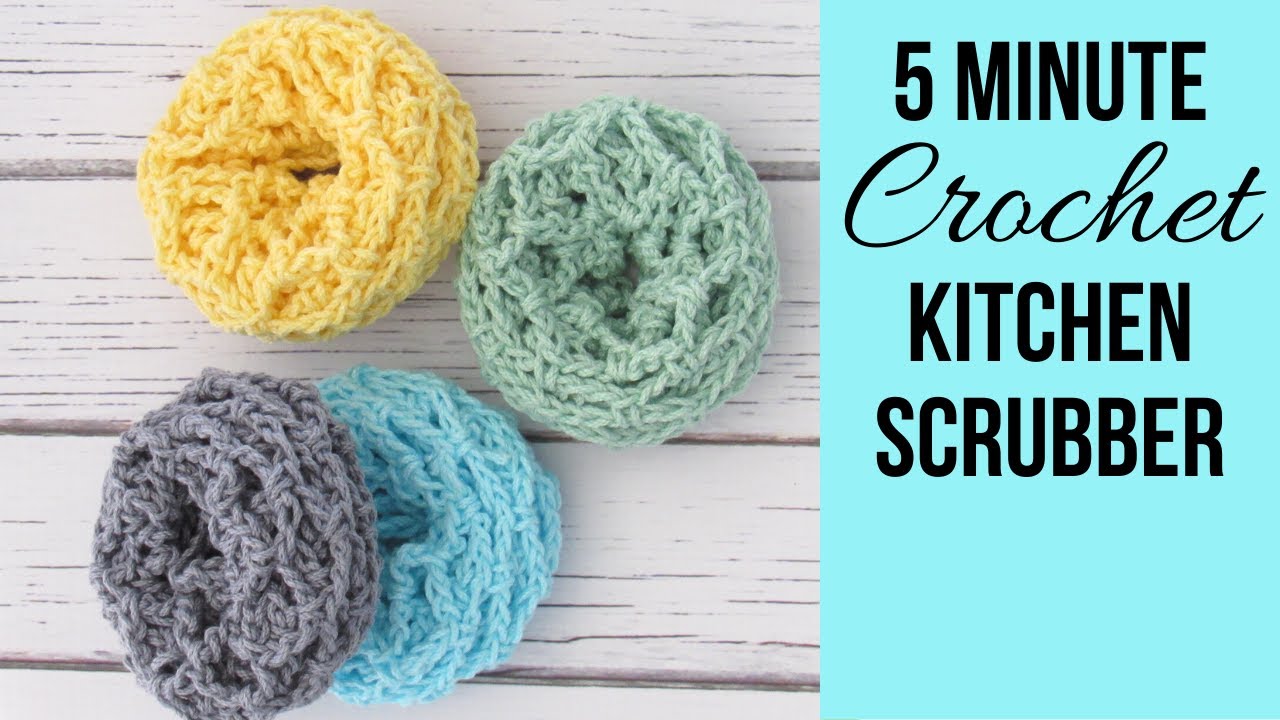 How to Crochet the Best Kitchen Scrubby in 5 Minutes | How To Make ...