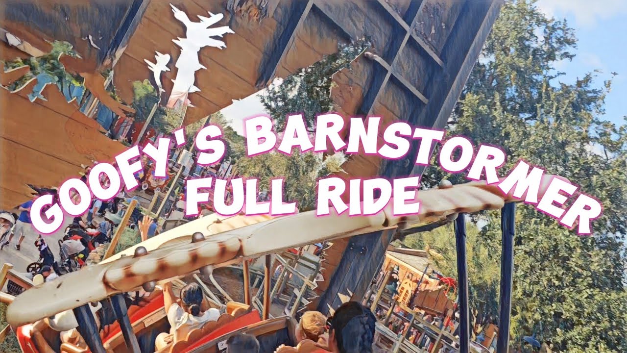 Goofy's Barnstormer Full Ride - YouTube