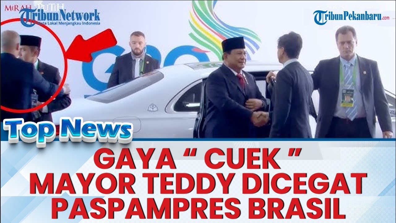 🔴 BUANG MUKA ! Reaksi Mayor Teddy Dicegat Paspampres Brasil, Tetap Pantau Pergerakan Prabowo ...