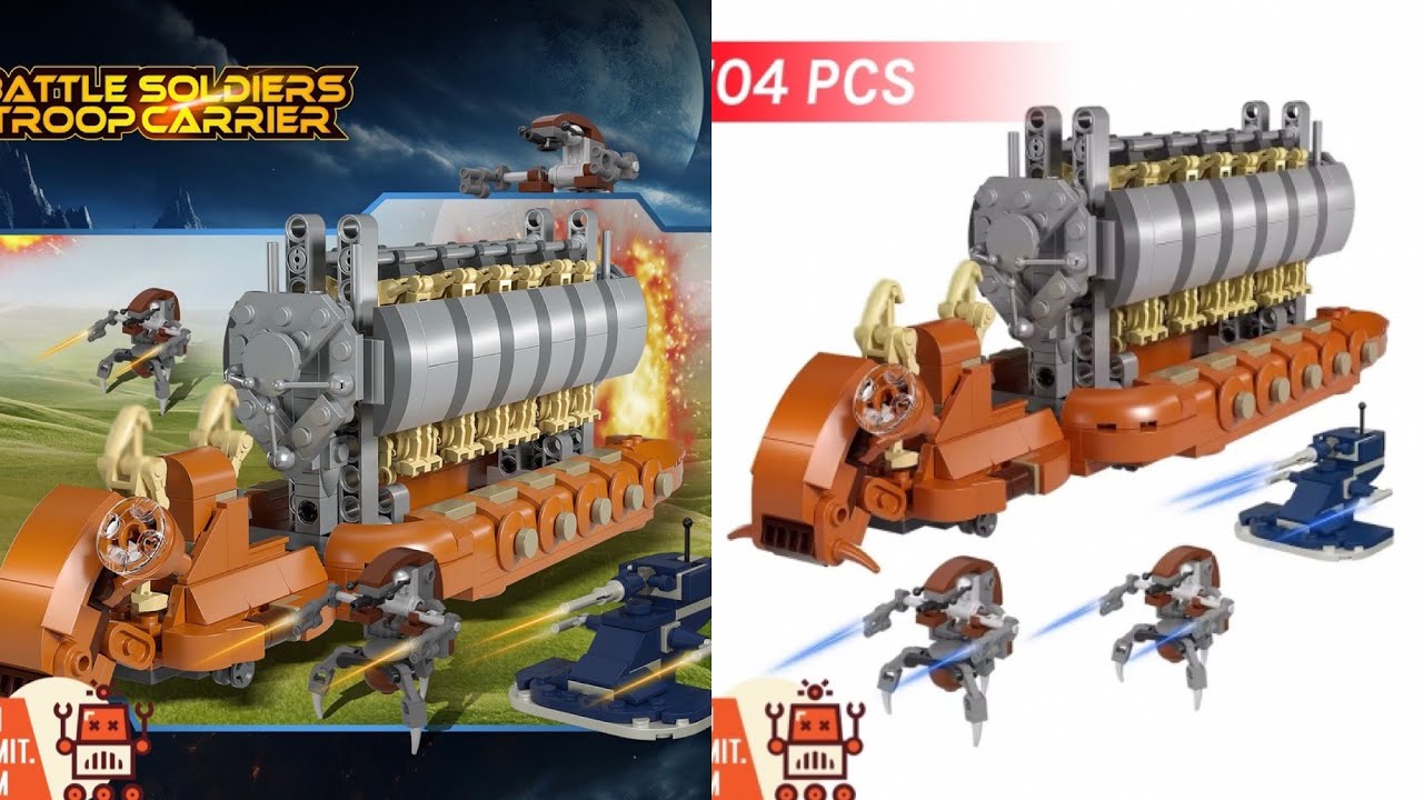 New Star Wars build a set Battle Droids Platoon Attack Craft Upgraded ...