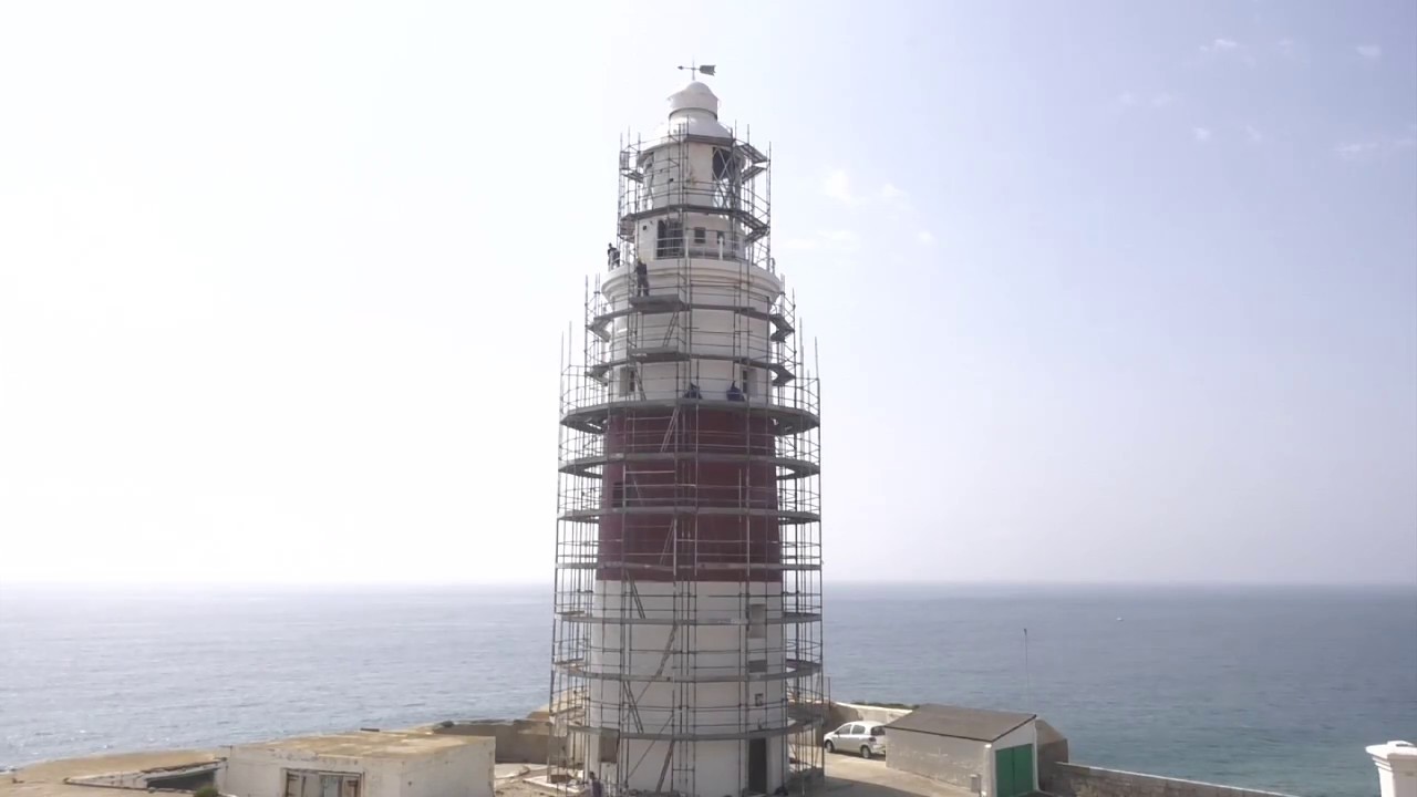 REPAINTING WORKS UNDERWAY AT LIGHTHOUSE - YouTube
