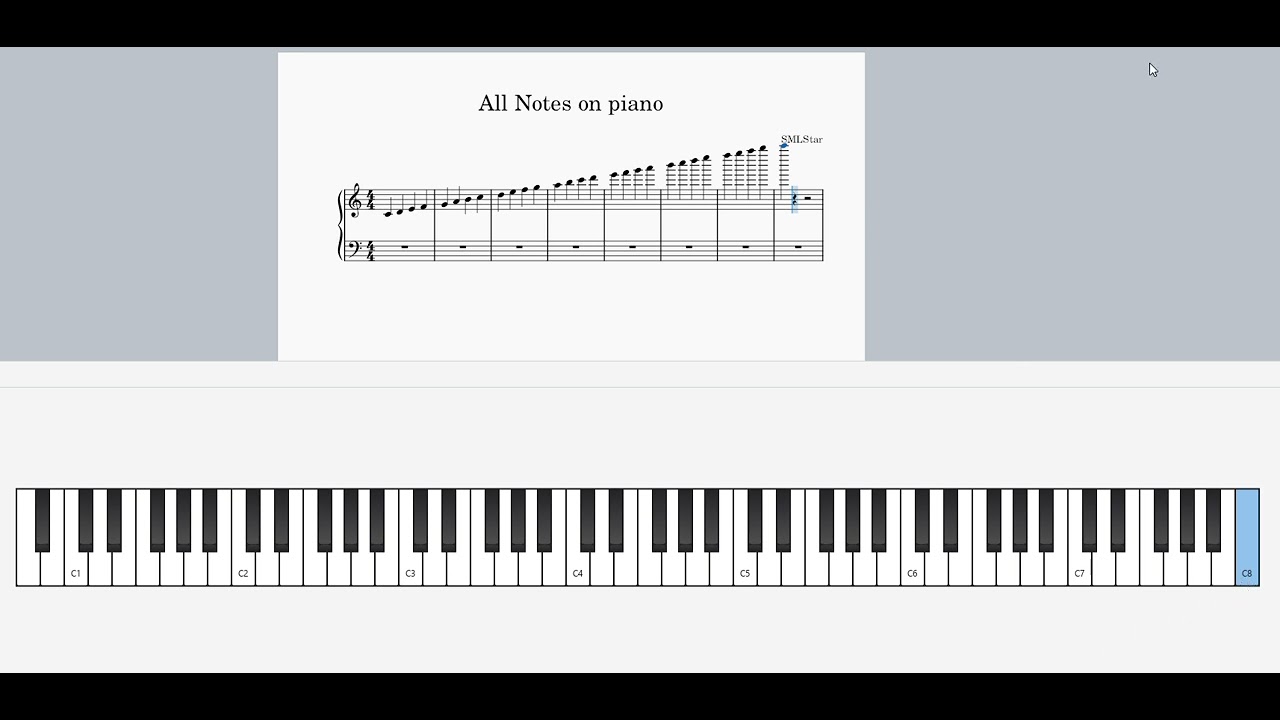 How to play all 88 notes ON PIANO tutorial cover to beginners - YouTube