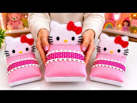Как сделать мини-кроватку Hello Kitty из картона ❤️ | Простая поделка своими руками
