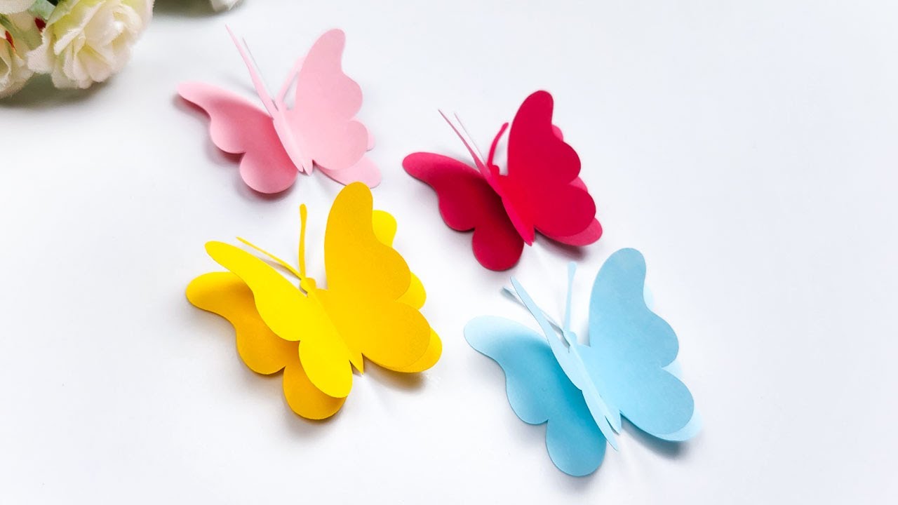3D Paper Butterflies DIY 🦋 Easy Craft for Kids 🦋 Cute Handmade ...