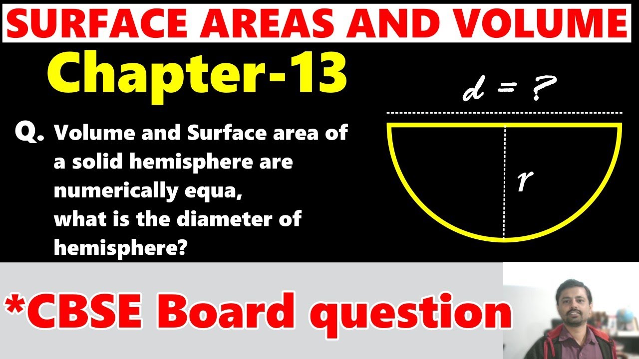 Class 10 Volume and Surface area of a Solid hemisphere ... diameter of ...