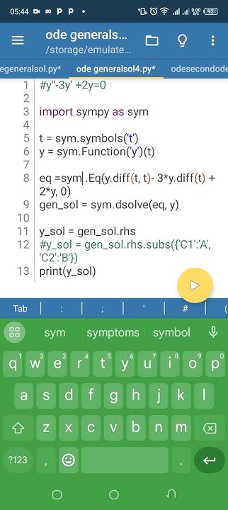Python ode solve #python #maths - YouTube
