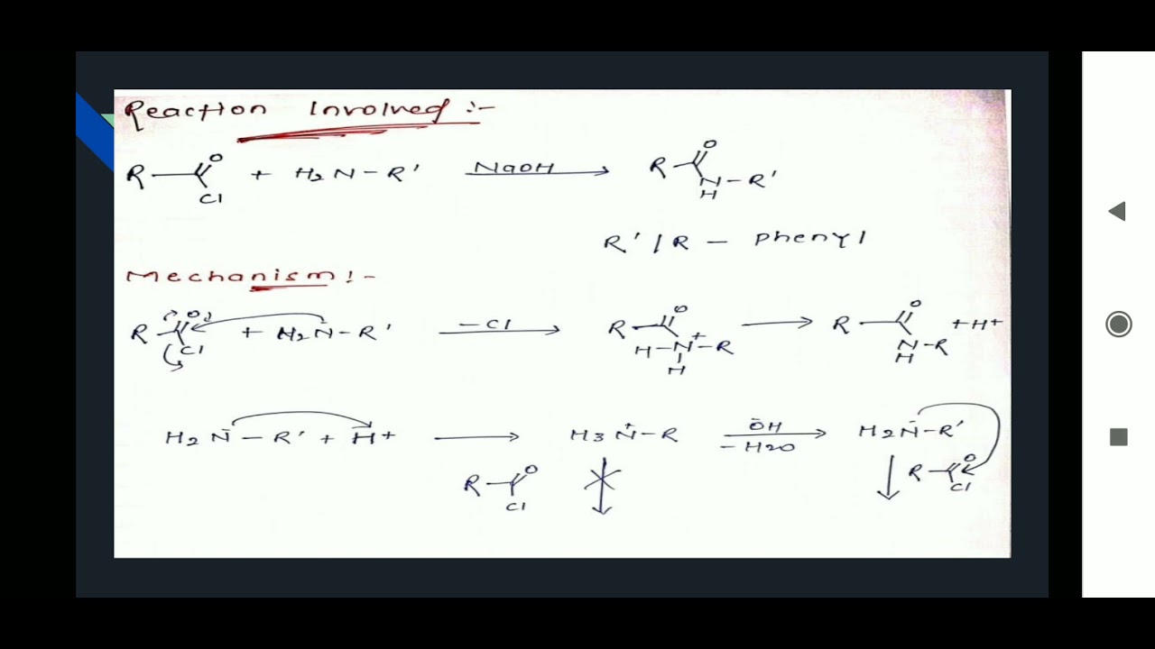 mechanism of benzoylation of aniline - YouTube