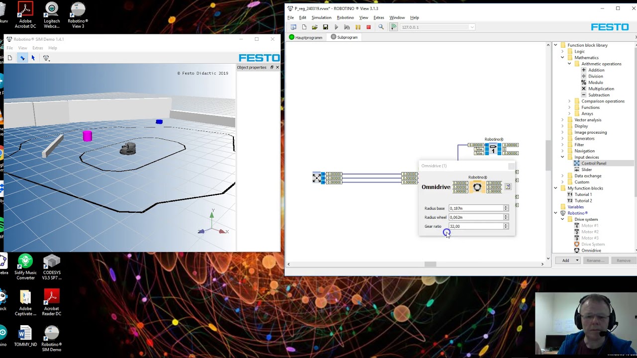 4: Robotino, programmering av sensorer - YouTube
