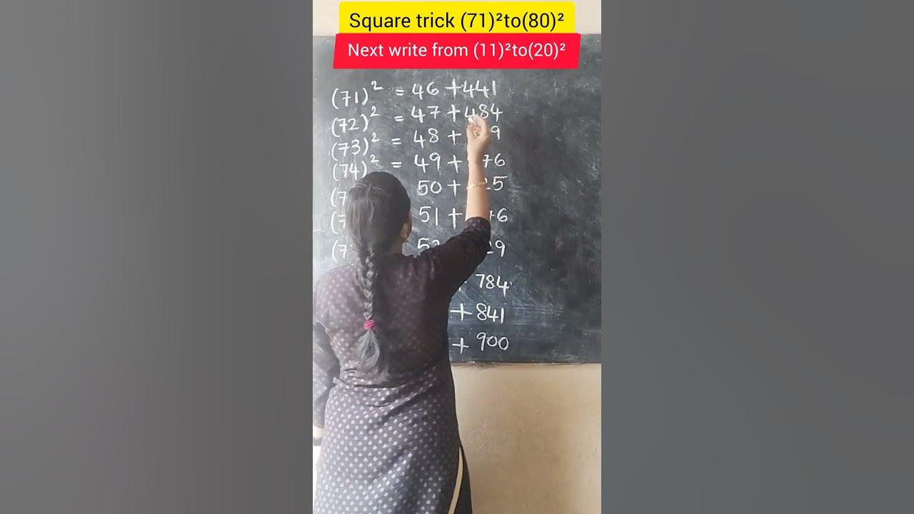 #Square tricks#learn square number 1 to 100 in 10days#day8#71 to 80# ...