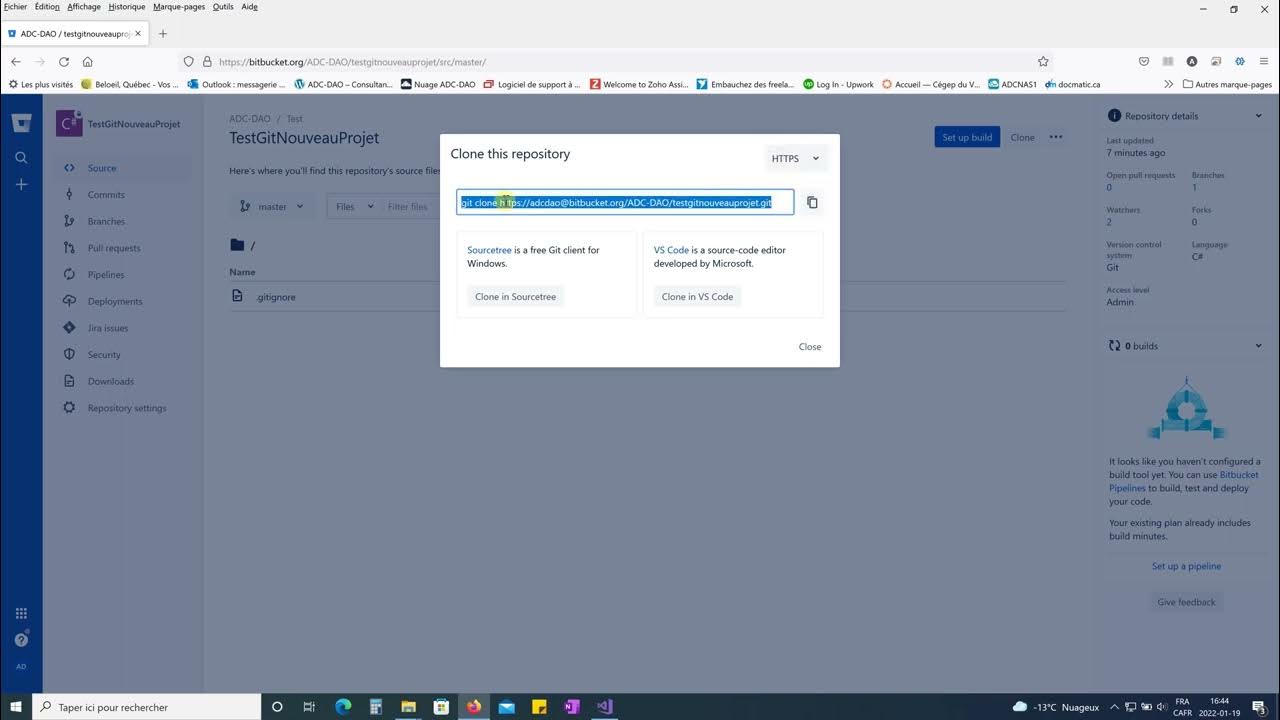 Visual Studio 2017 - Contrôle de code source avec Bitbucket - YouTube