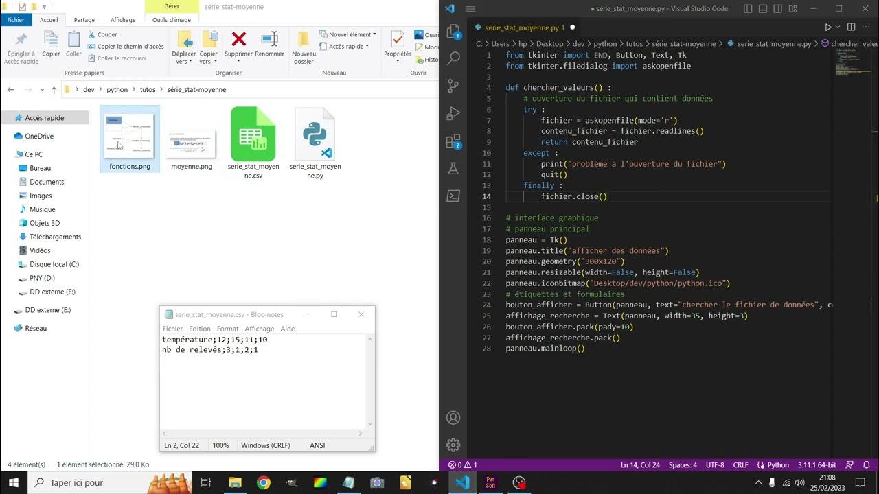 tuto python : calculer la moyenne d'une série statistique (avec ...