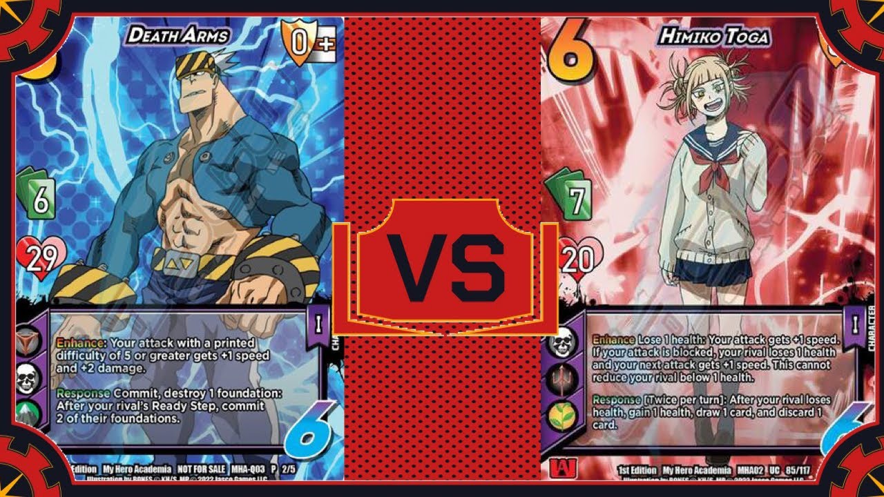 Fight! Death Arms VS Himiko Toga - My Hero Academia CCG - YouTube