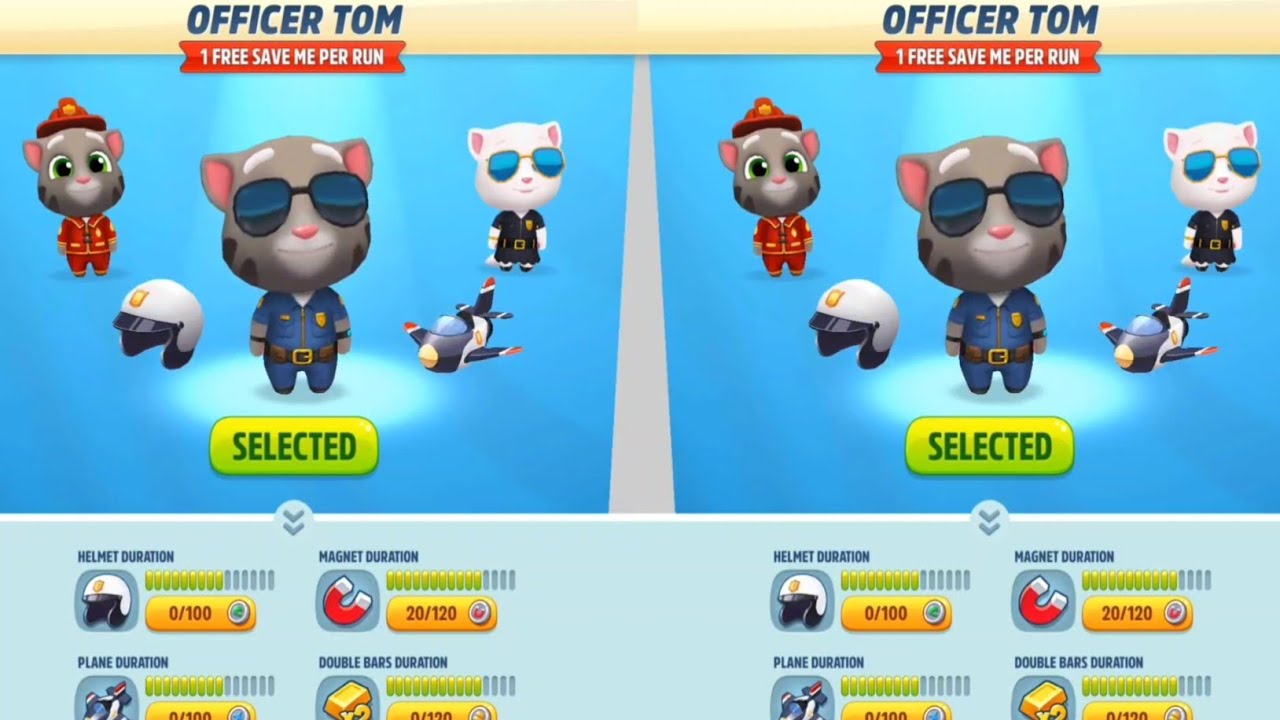 Talking Tom Gold Run Halloween Party 🎉 Officer Tom Dual Screen 2X ...