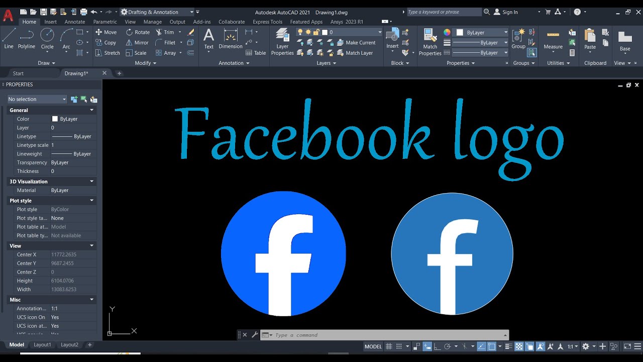Facebook logo Design with AutoCAD in Just 2 minute - YouTube