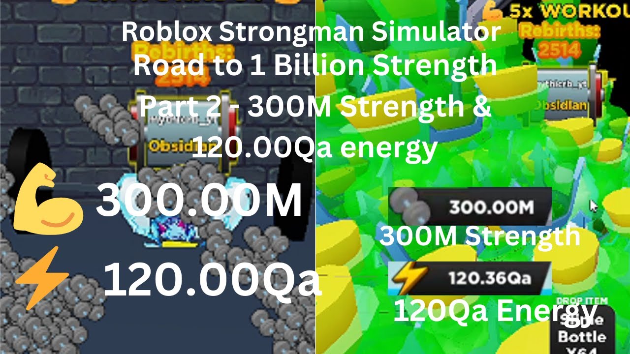 Roblox Strongman Simulator | Road to 1 Billion Strength #2 - 300 ...