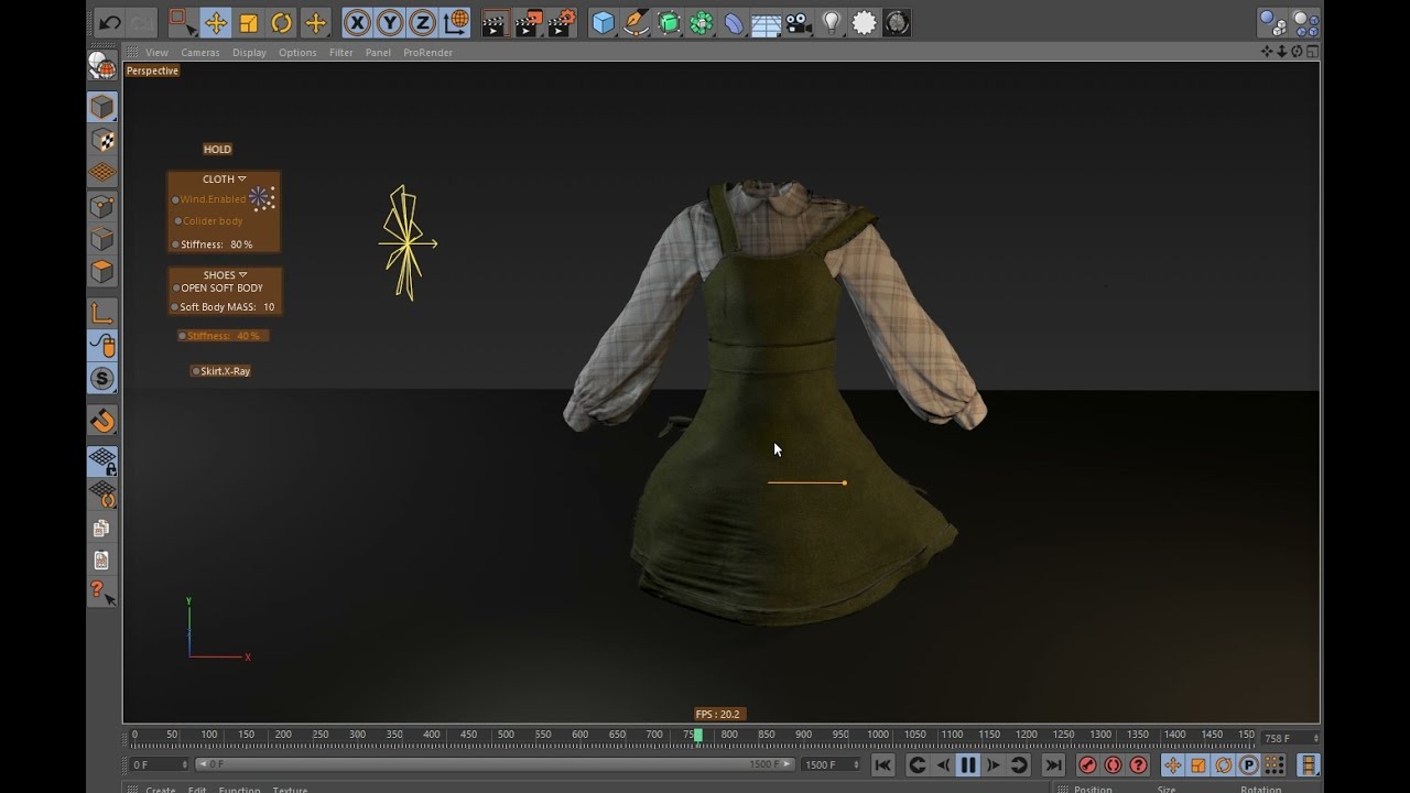 C4D Real-Time Simulation - Cloth - Soft body - FEM - Part 1 ...