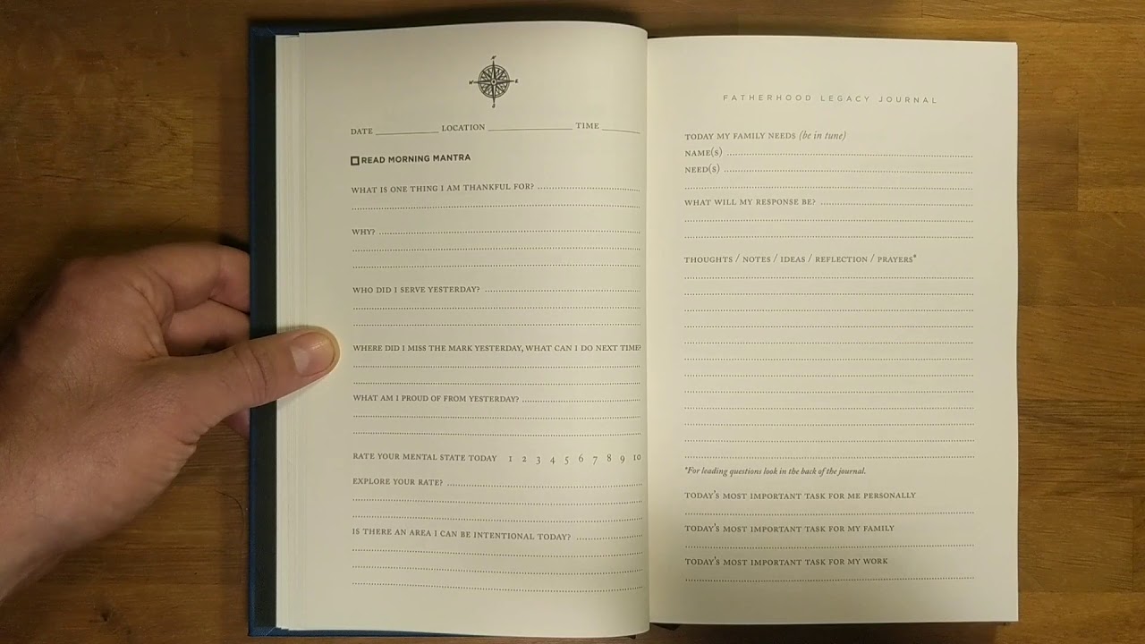 How to use the Fatherhood Legacy Journal #4: The Daily - YouTube