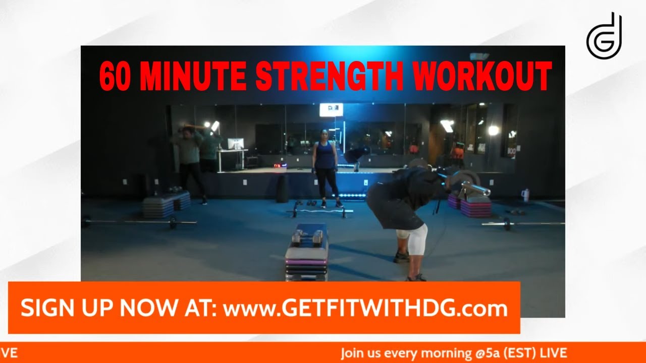 60 Minute Strength: Heavy dumbbells, Barbells and Mat - YouTube