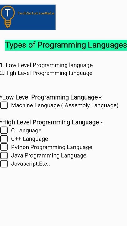 Types of Programming Languages..😇😇 #computerlanguage #education #programminglanguage # ...