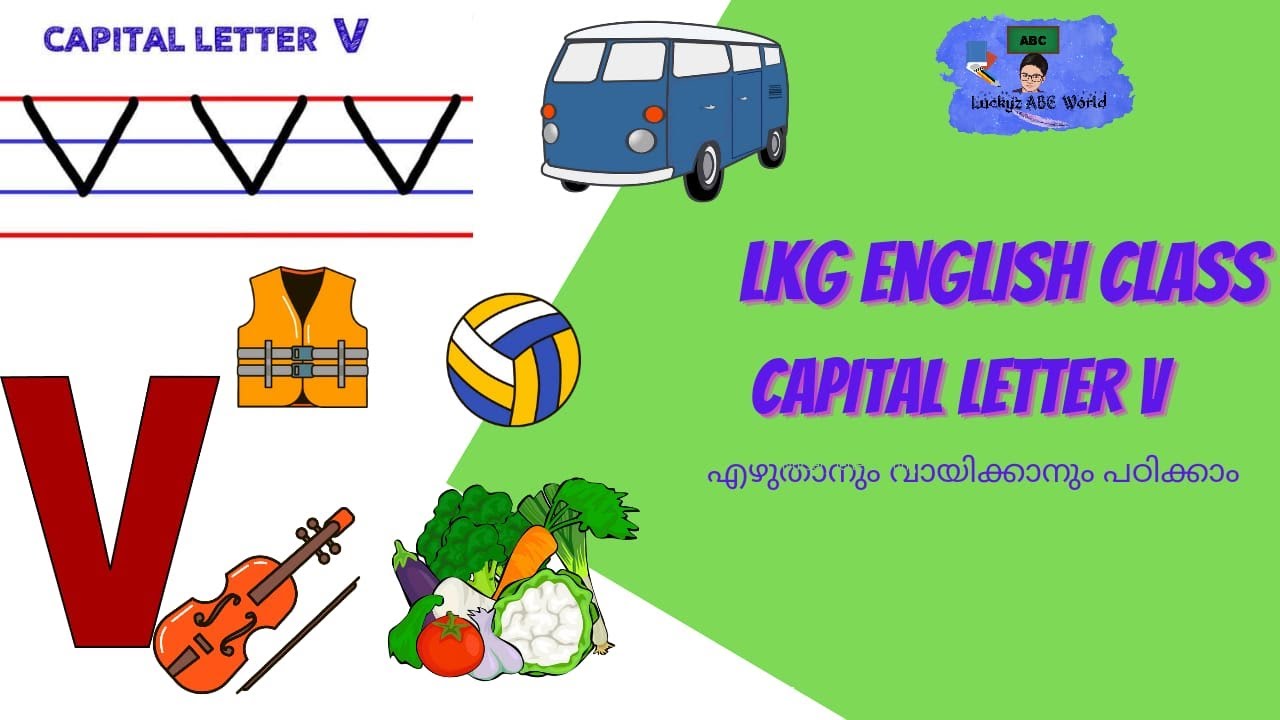 Uppercase V/Learn to write capital letter V in four line book_nursery ...