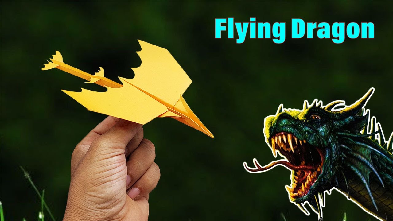 How to Make a Flying Paper Dragon Airplane - Super Origami Dragon - YouTube