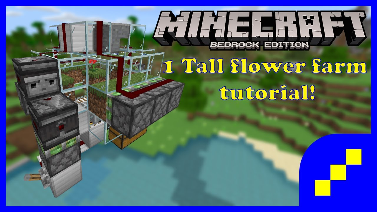 1 Tall flower farm for Minecraft Bedrock tutorial! Simple and easy ...
