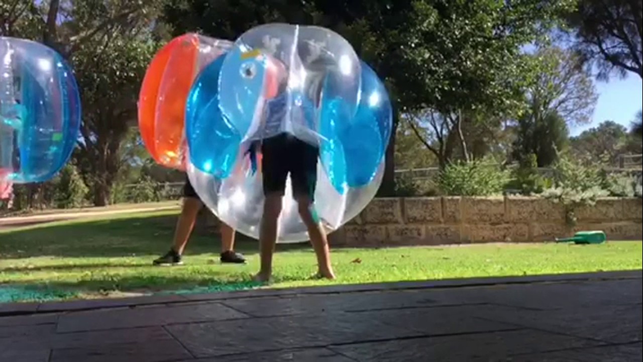 Wrestling inside giant bubbles!!! - YouTube