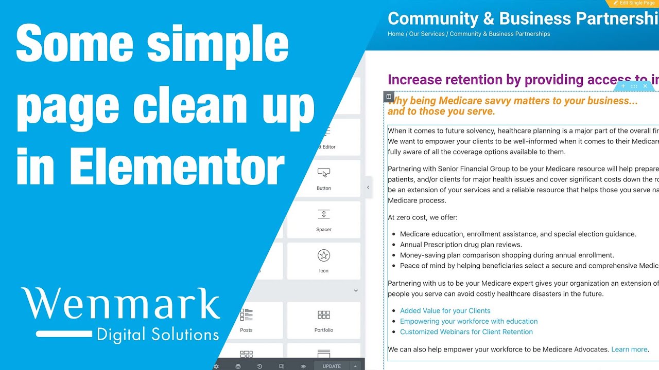 Some simple page clean up in Elementor - YouTube