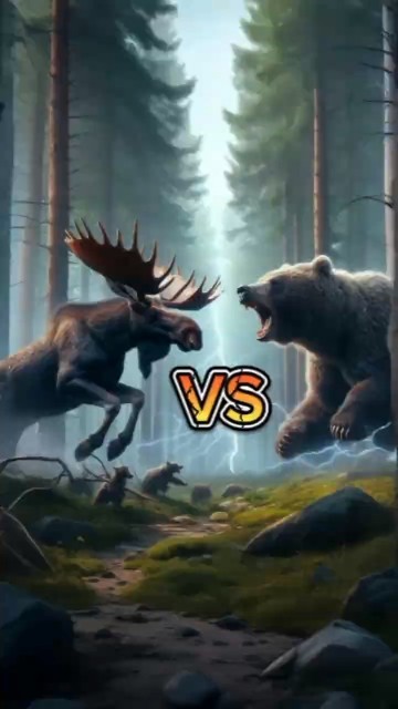 Moose vs Grizzly Bear .Ultimate Animal Battle: Who Will Win? - YouTube