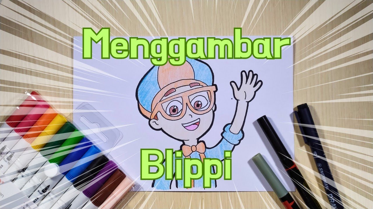 Menggambar Blippi, Gambar Blippi, How to Draw Blippi, Drawing Blippi ...
