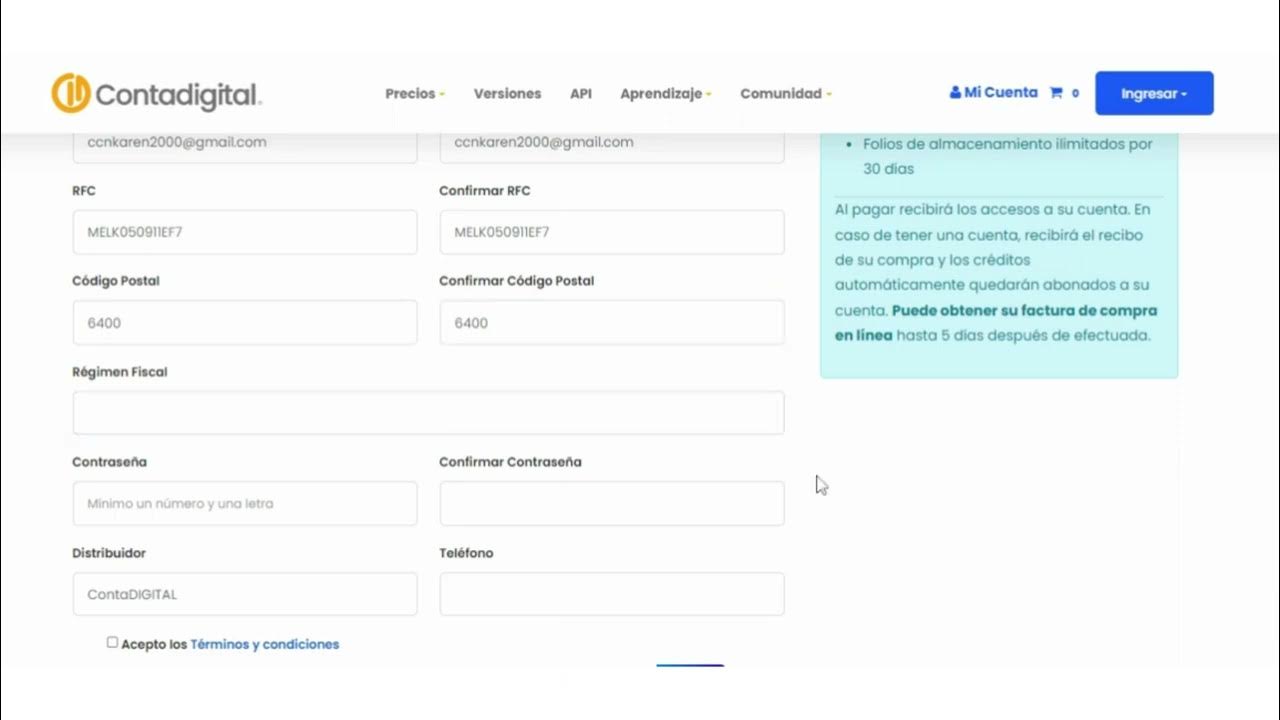 Como crear tu cuenta en ContaDigital - YouTube