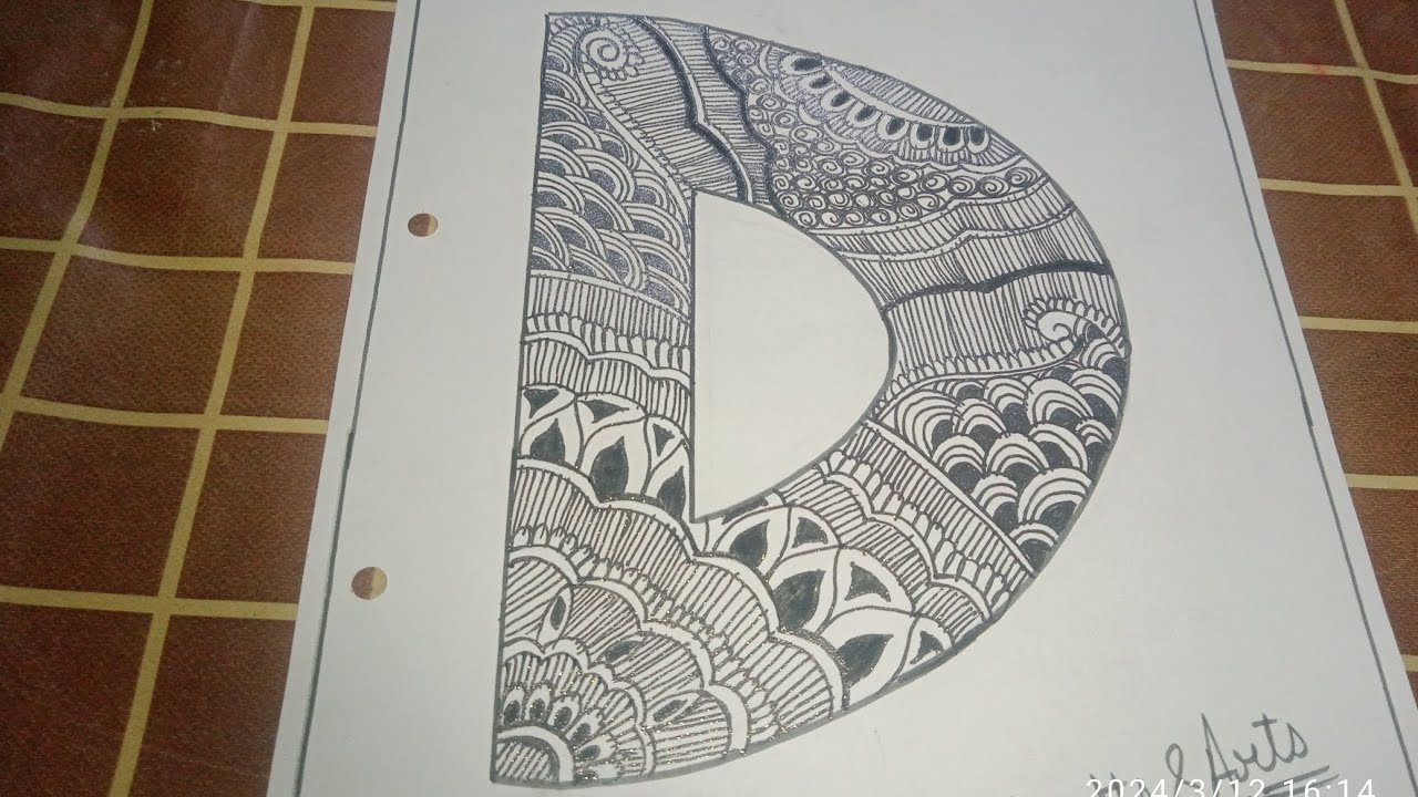 Alphabetical Mandala Design ️ ️ ' D ' Letter Mandala Art ll Unique ...