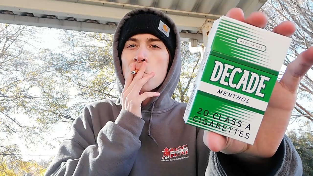 Smoking a Decade Menthol Cigarette - Review - YouTube