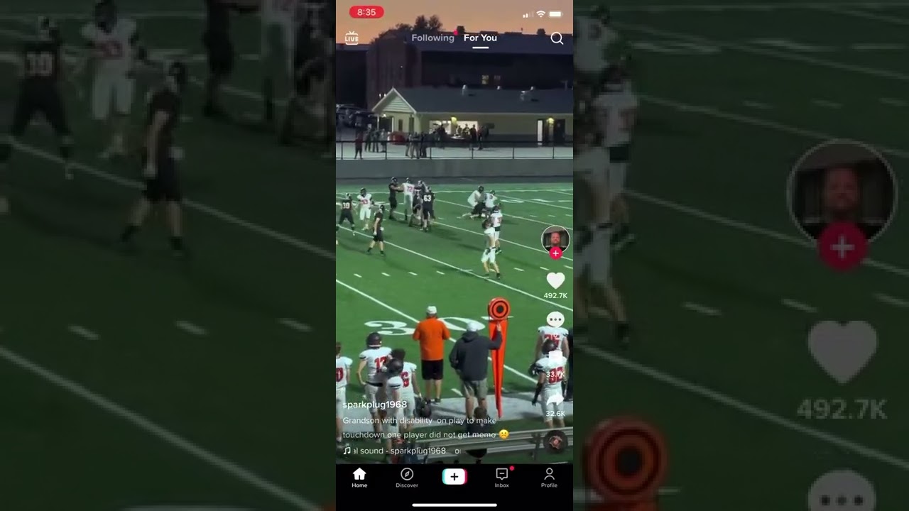 Disabled Kid Touchdown Gone Wrong #shorts #funny #sports - YouTube