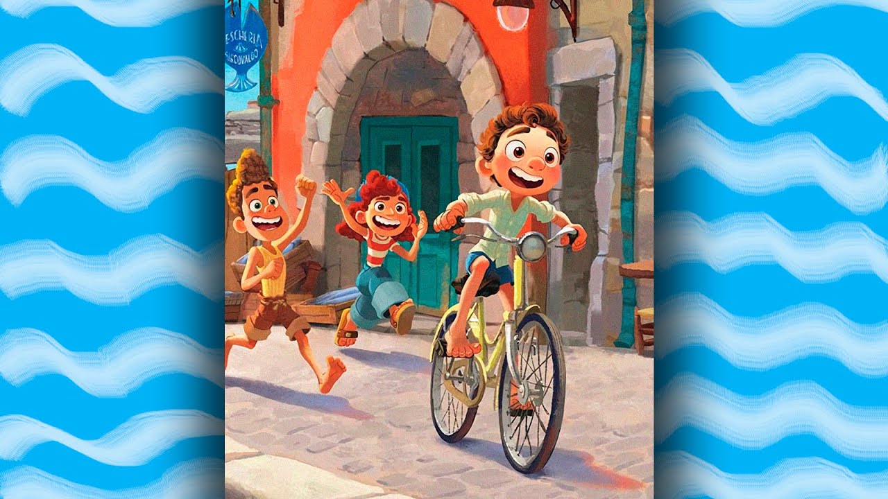 Luca on the Bicycle Disney Animation Coloring - YouTube