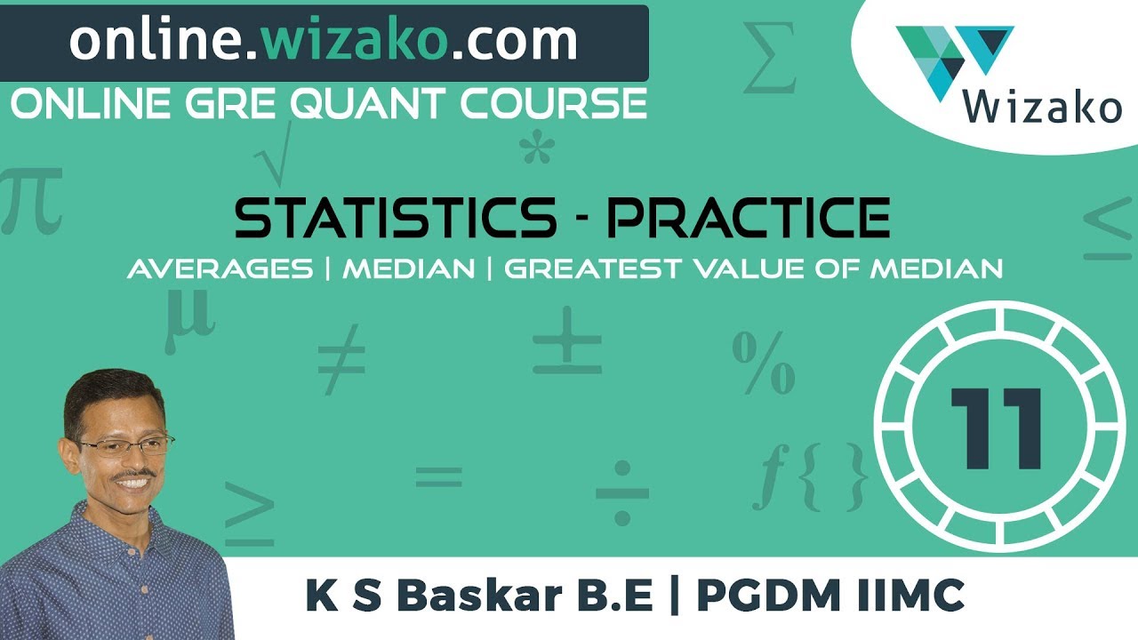 GRE Preparation Online | GRE Quant | Statistics Practice #11 | Median ...