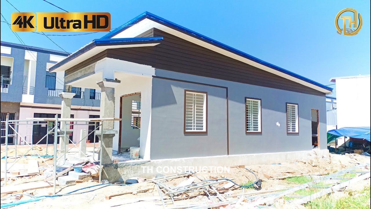 ផ្ទះក្រពើហា សម្រាប់ដីឡូ | 4,2x14 | Simple House Building | 4K - YouTube