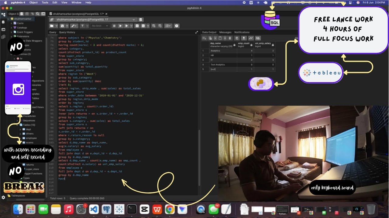 4 HOURS of Raw Data Cleaning for a Real Client | Study With Me 💻🧠 #sql #python in Action! - YouTube