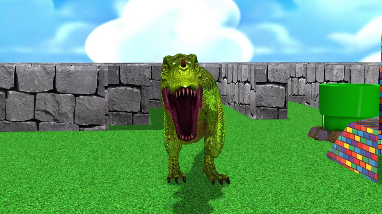 Funny Monkey runs away from T REX style pc games Nursery Rhymes Song ...