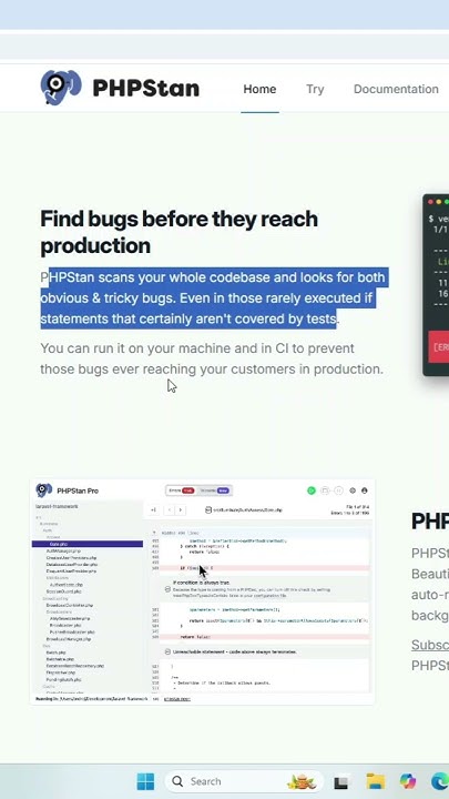 Learn PhpStan in 90 secs #php #phpstan #laravel #codingtutorial - YouTube