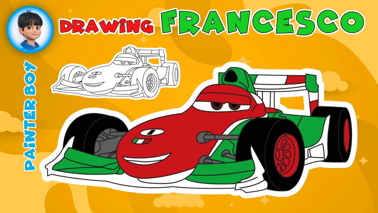 how to draw Francesco from mcqueen | easy step by step - YouTube
