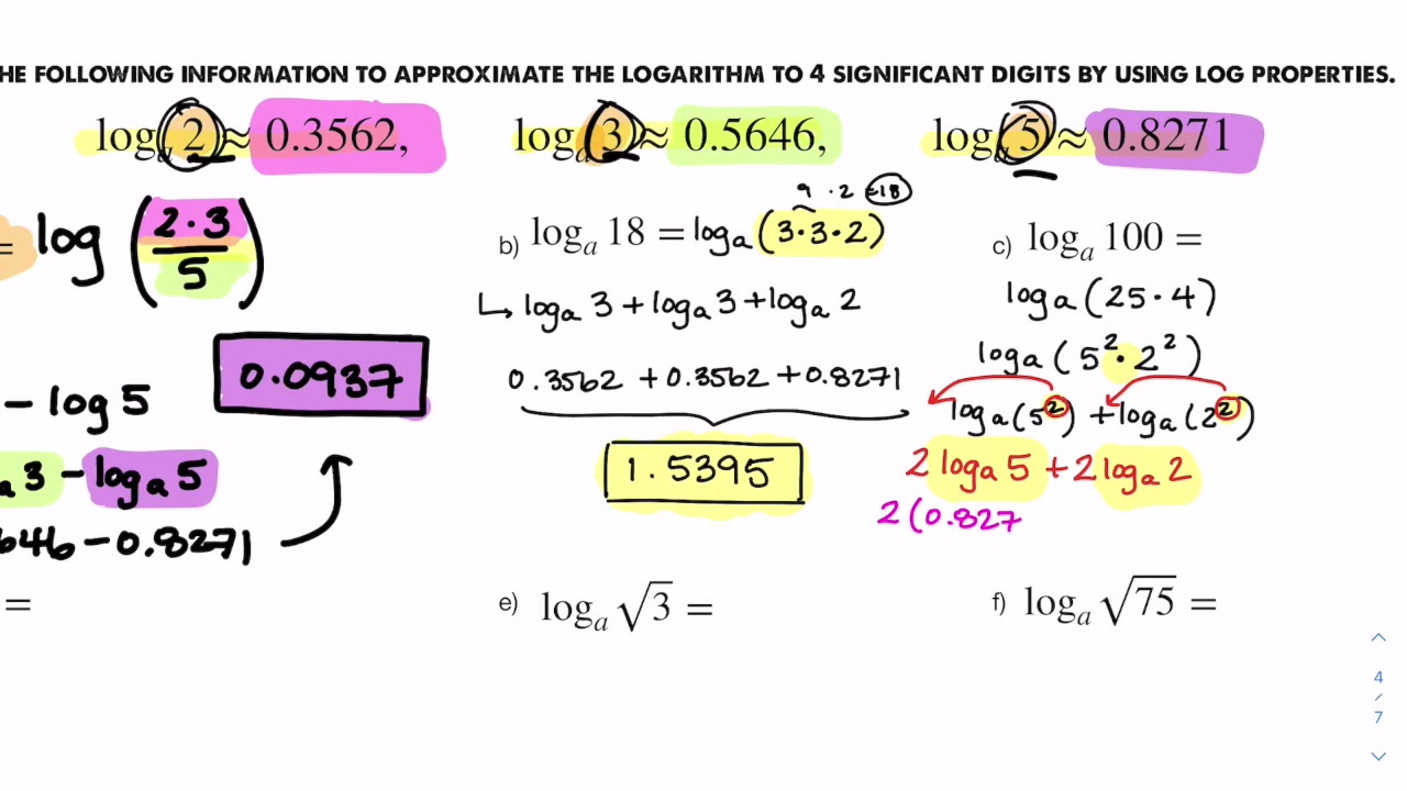 IM3: Applying Log Properties - YouTube