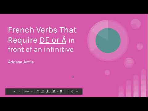 French Verbs That Require DE or À in front of an infinitive - YouTube
