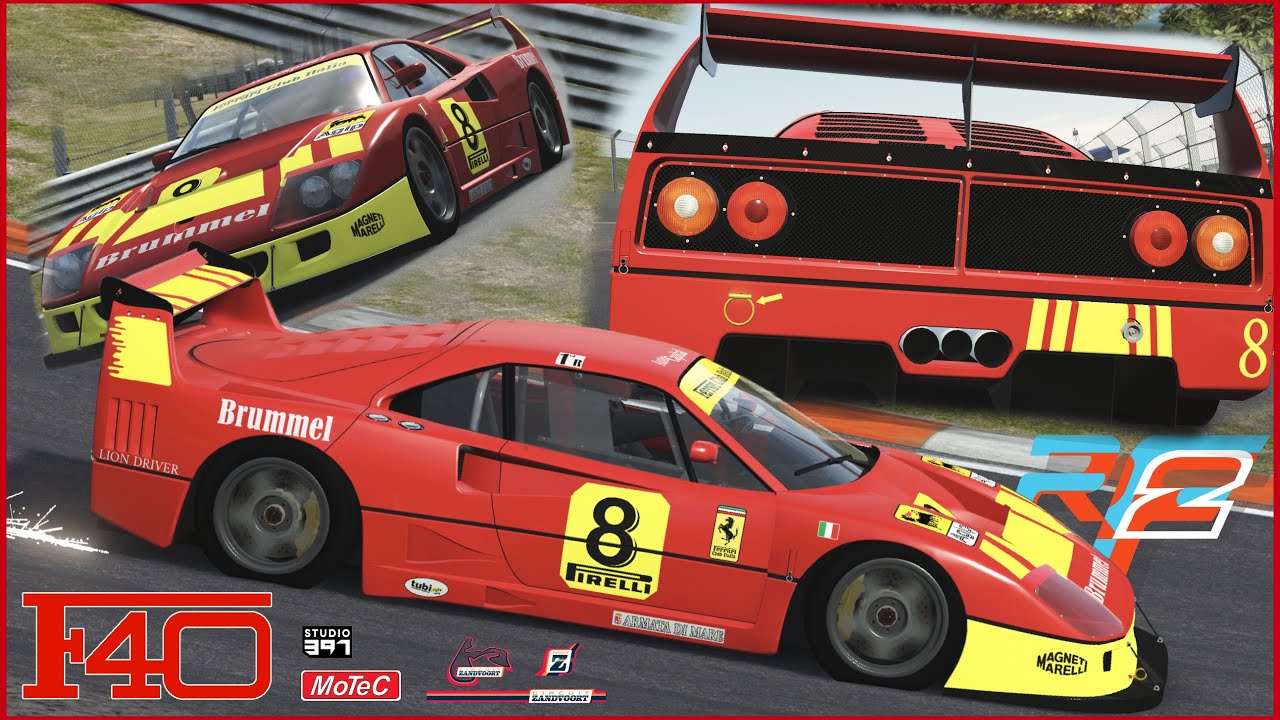 Ferrari F40 LM @ Zandvoort / HL + Free Setup [Motec] / SimRacing / rFactor2 - YouTube