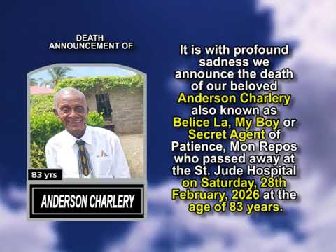 Anderson Charlery ~ Short Obituary